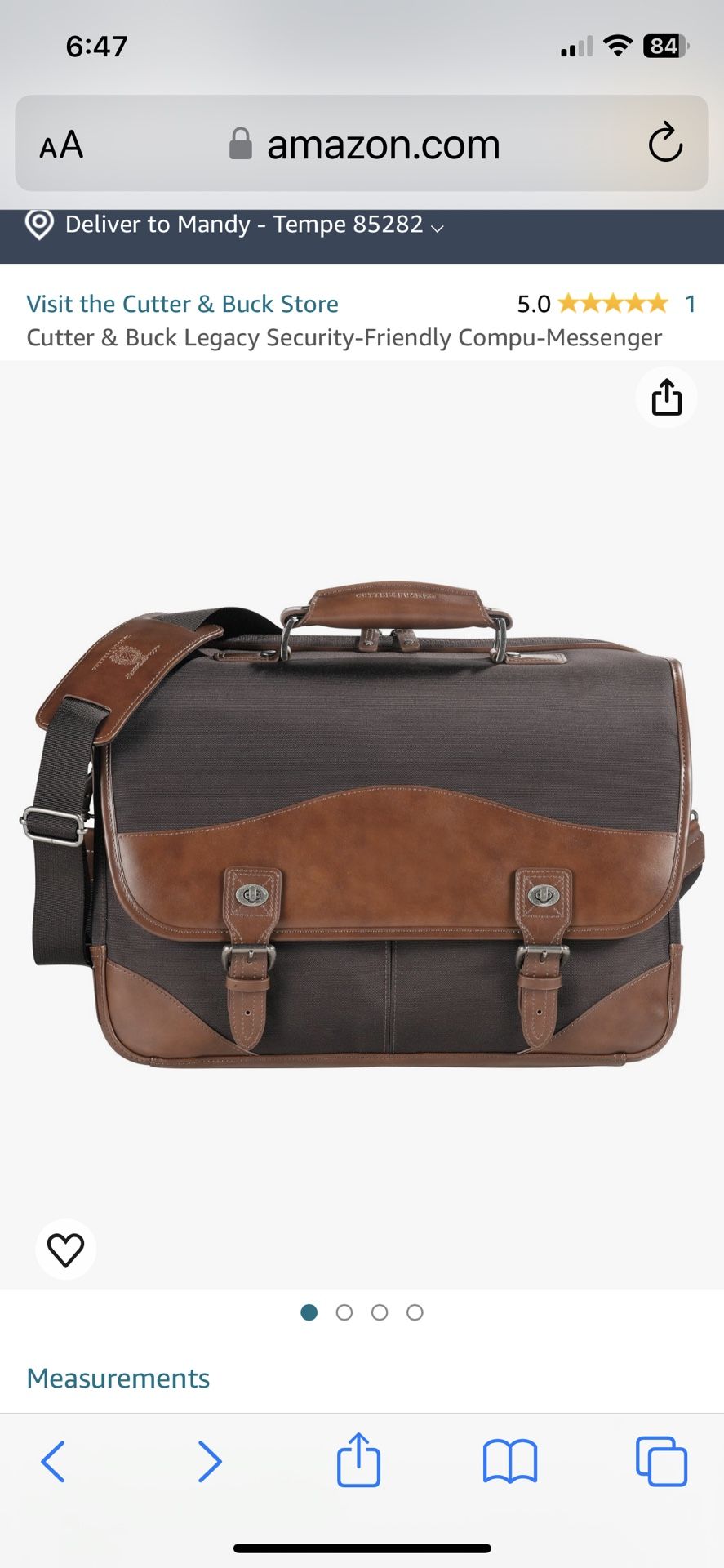 Cutter &Buck Legacy collection TSA approved Messenger Bag Leather ...