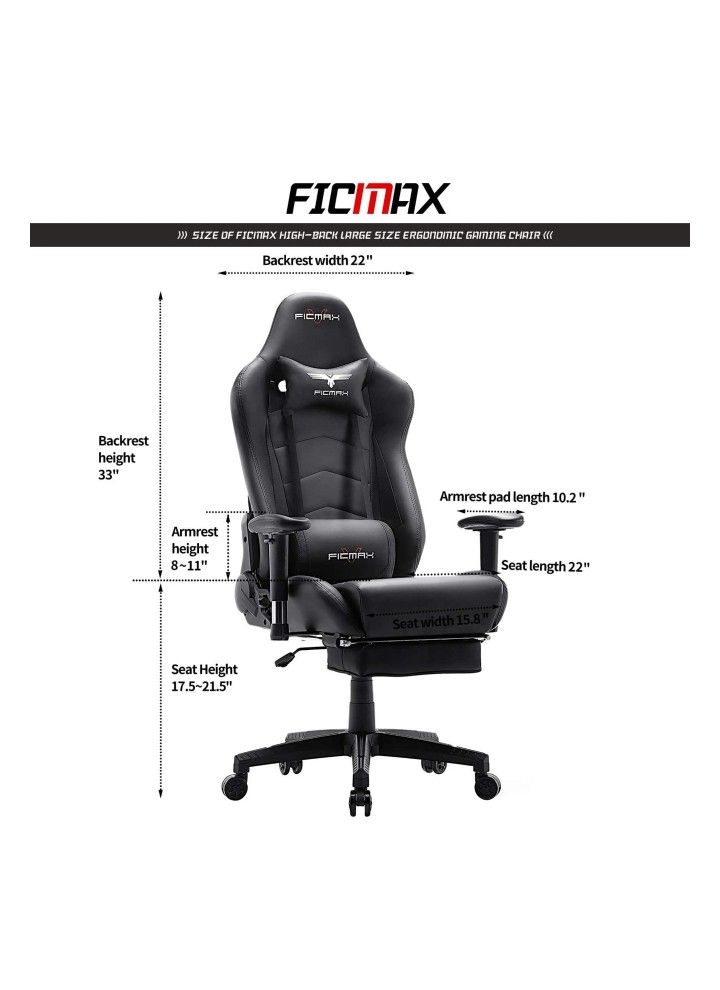Ficmac Ergonomic Gaming Chair With Footrest for Sale in Bellevue WA OfferUp