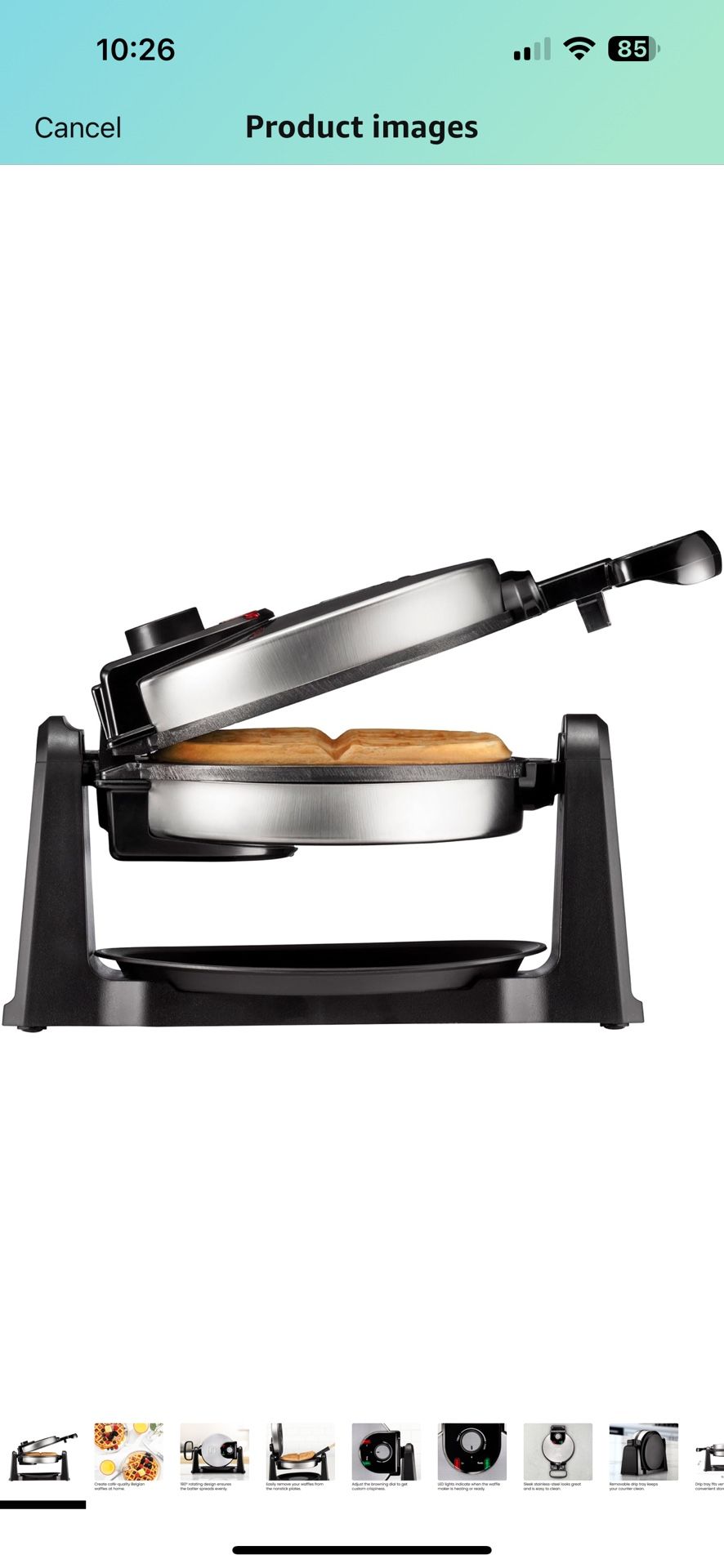 Chefman Rotating Belgian Waffle Maker, 180° Flip Iron w/ Non-Stick ...