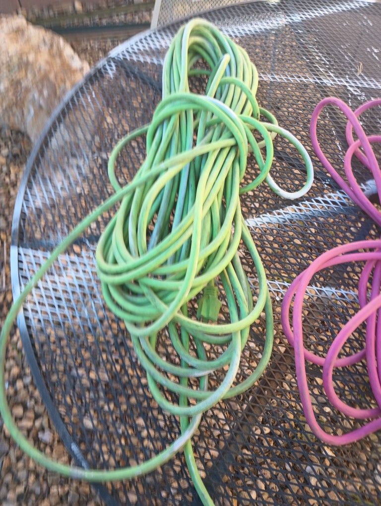 Commercial Extension Cords The Green One Is 100 Ft The Pinkish Ones Are ...