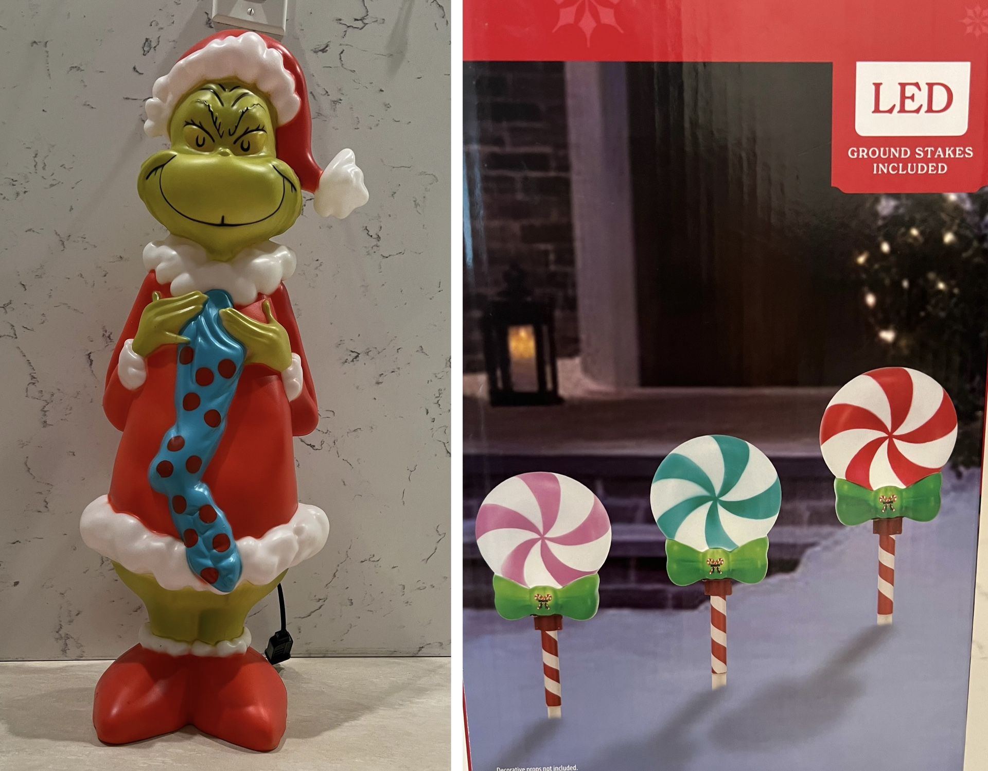 2FT - Dr. Seuss GRINCH & 20” Peppermint Pathway Stakes for Sale in Lake ...