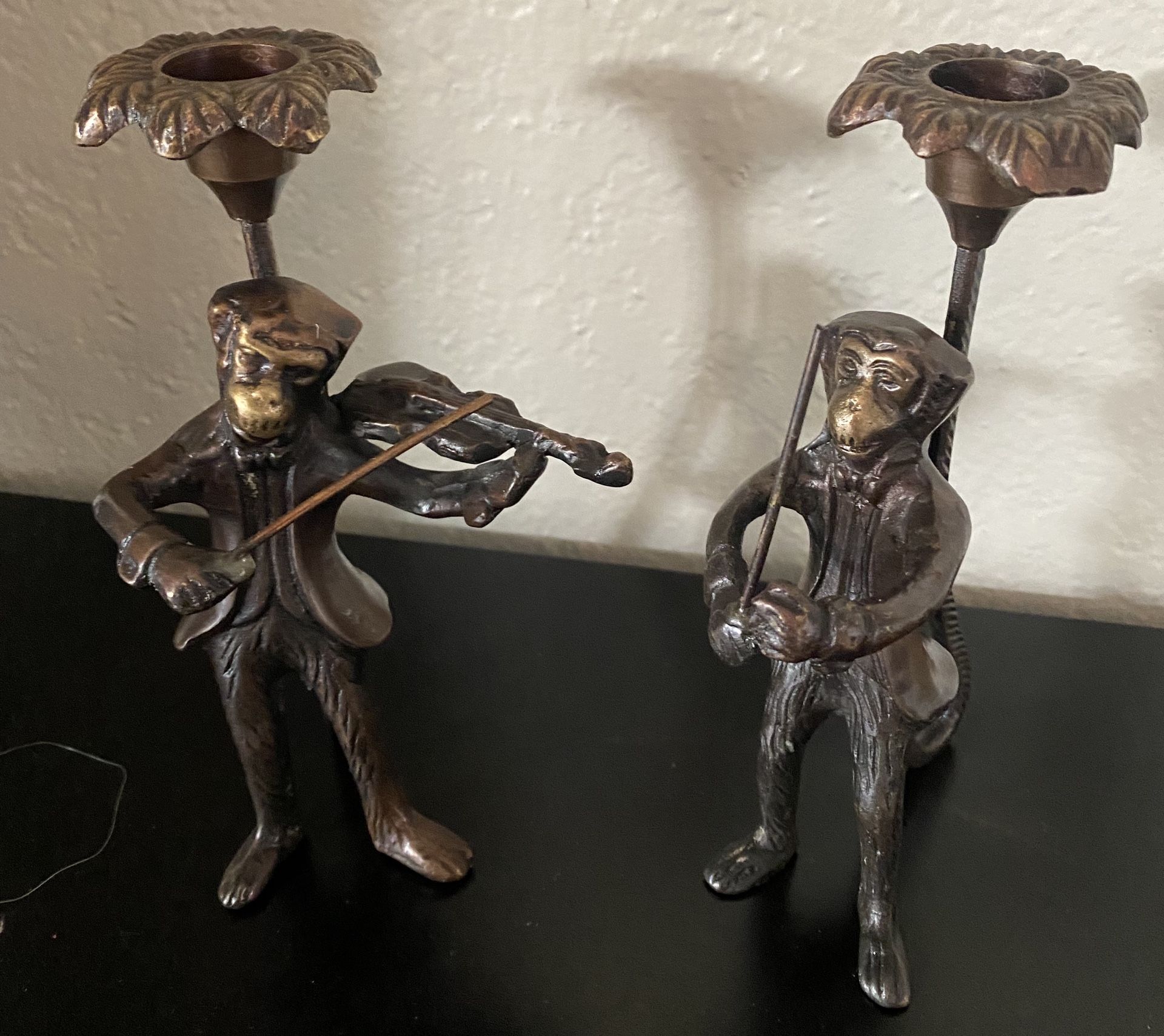 Monkey candlestick holder vintage Chinese monkeys heavy monkey bronze ...