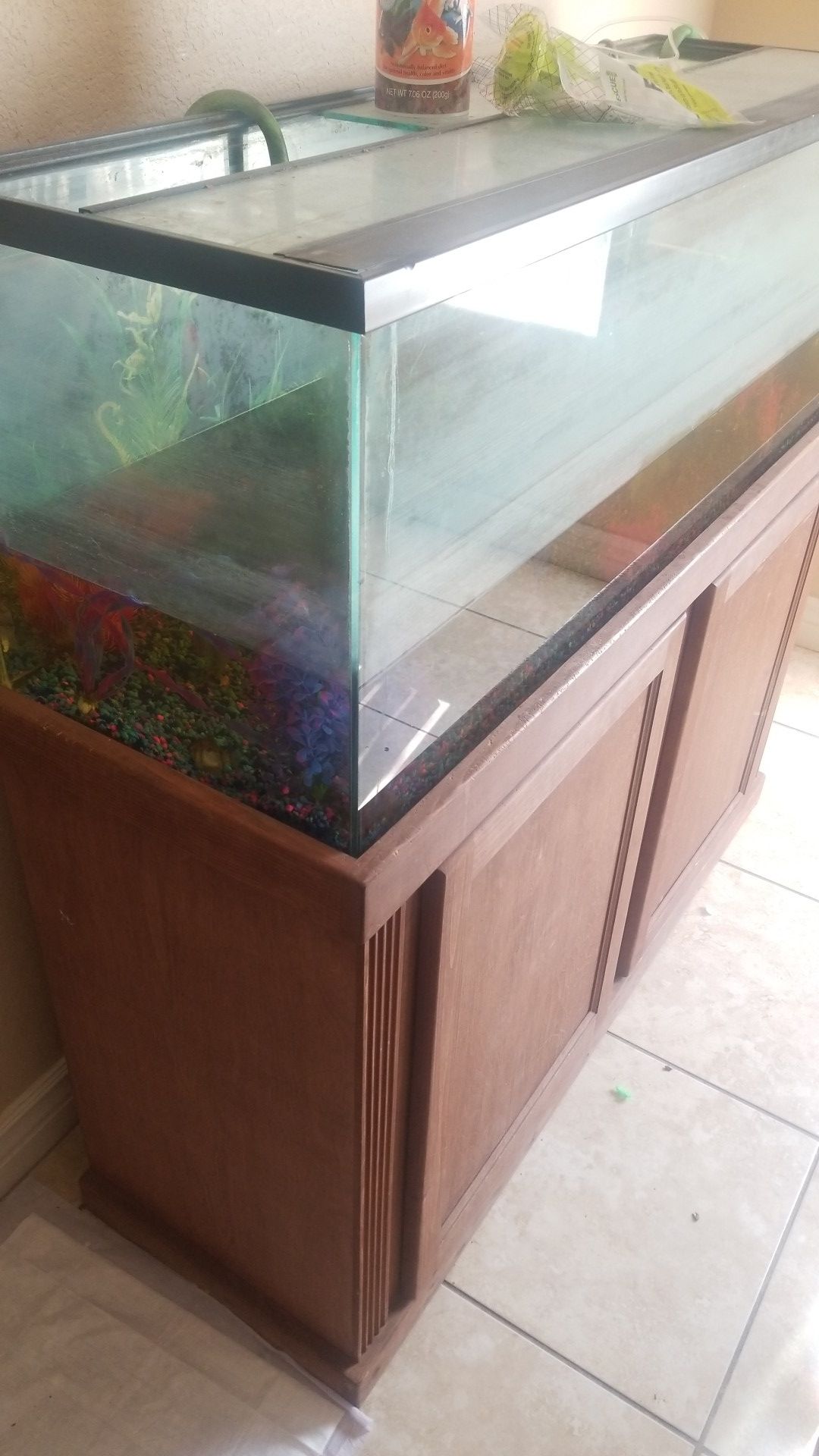80 gallon fish tank with stand need to be gone great for kids to watch ...