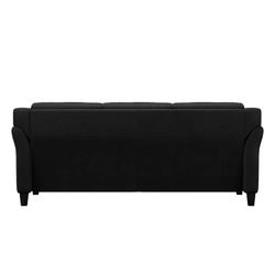 Genova microfiber sofa in black store