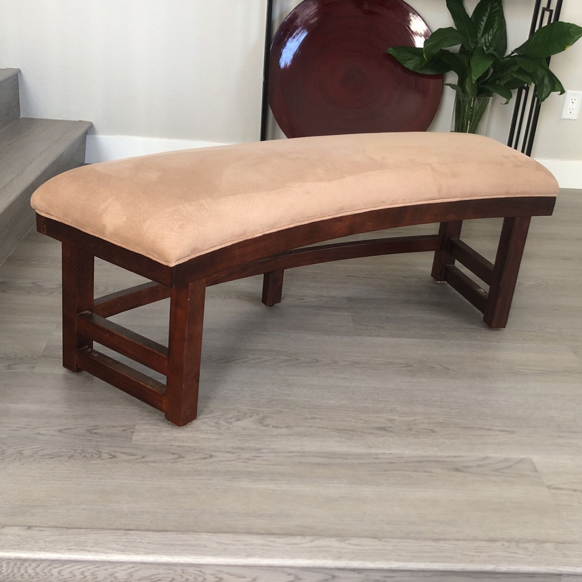 Wood And Ultra Suede Curved Bench for Sale in Las Vegas, NV - OfferUp