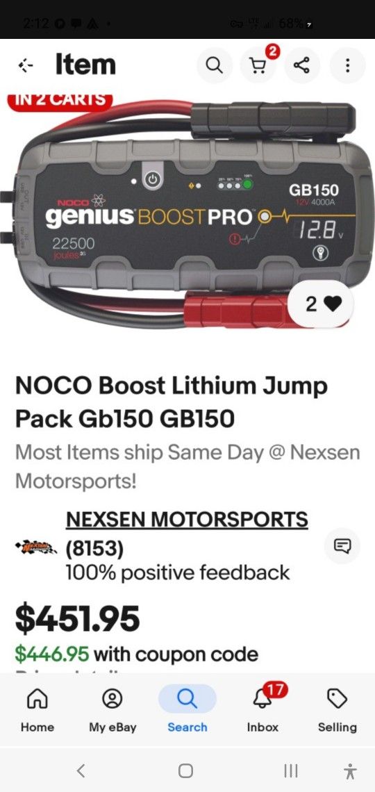 NOCO GENIUS BOOST PRO ( GB150 )12V 4000Amp MOBILE JUMP PACK for Sale in ...