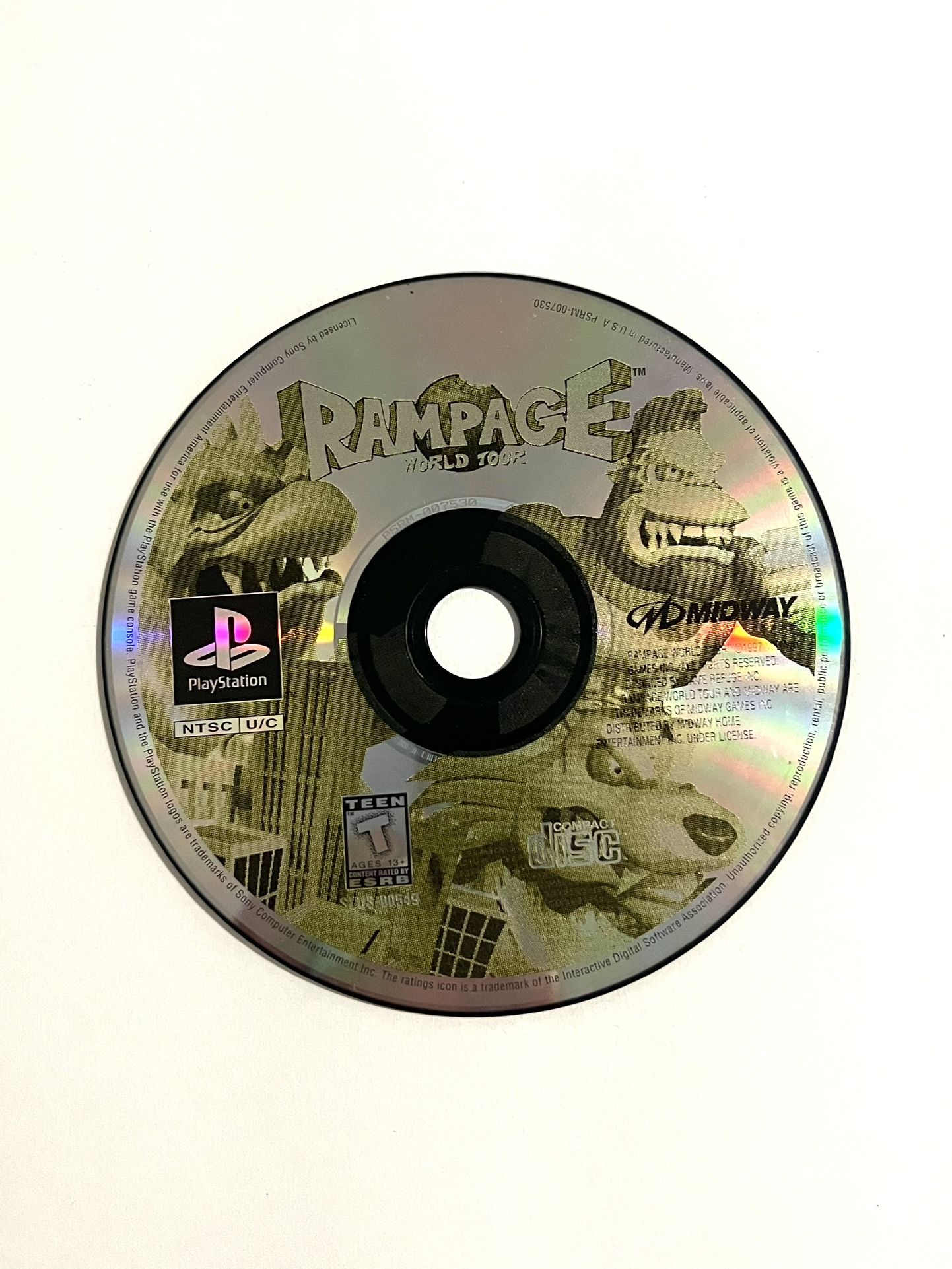 Rampage: World Tour PlayStation 1 PS1 - Disc Only - Authentic, Tested ...