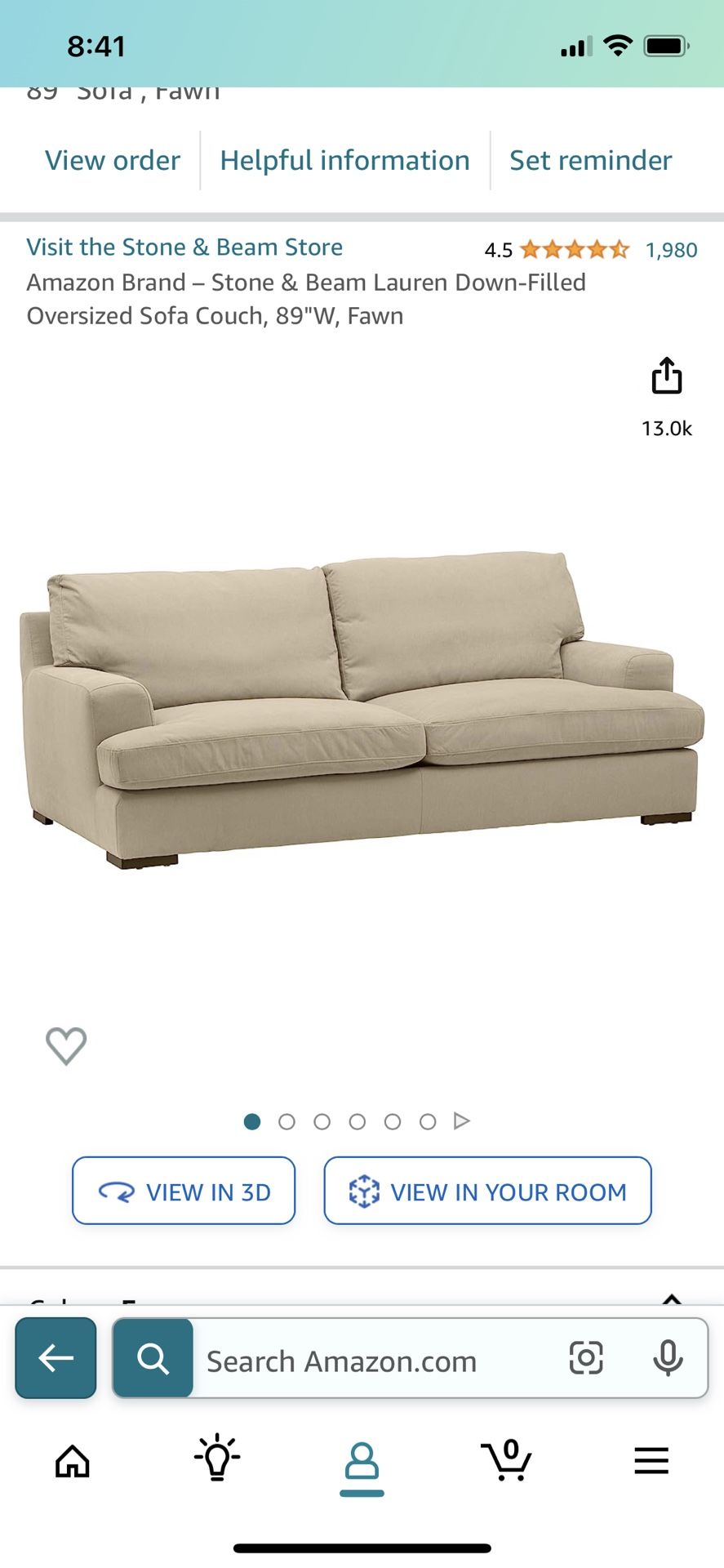 Amazon Brand Stone Beam Lauren Down Filled Oversized Sofa Couch And Ottoman 89 W Fawn for Sale in Rainier WA OfferUp