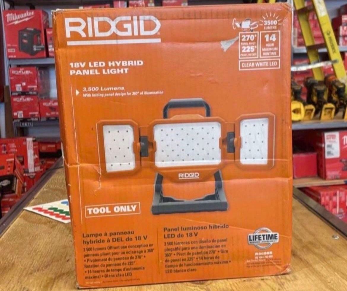 RIDGID 18V Cordless Hybrid LED Panel Light (Tool Only) R8698B for Sale ...