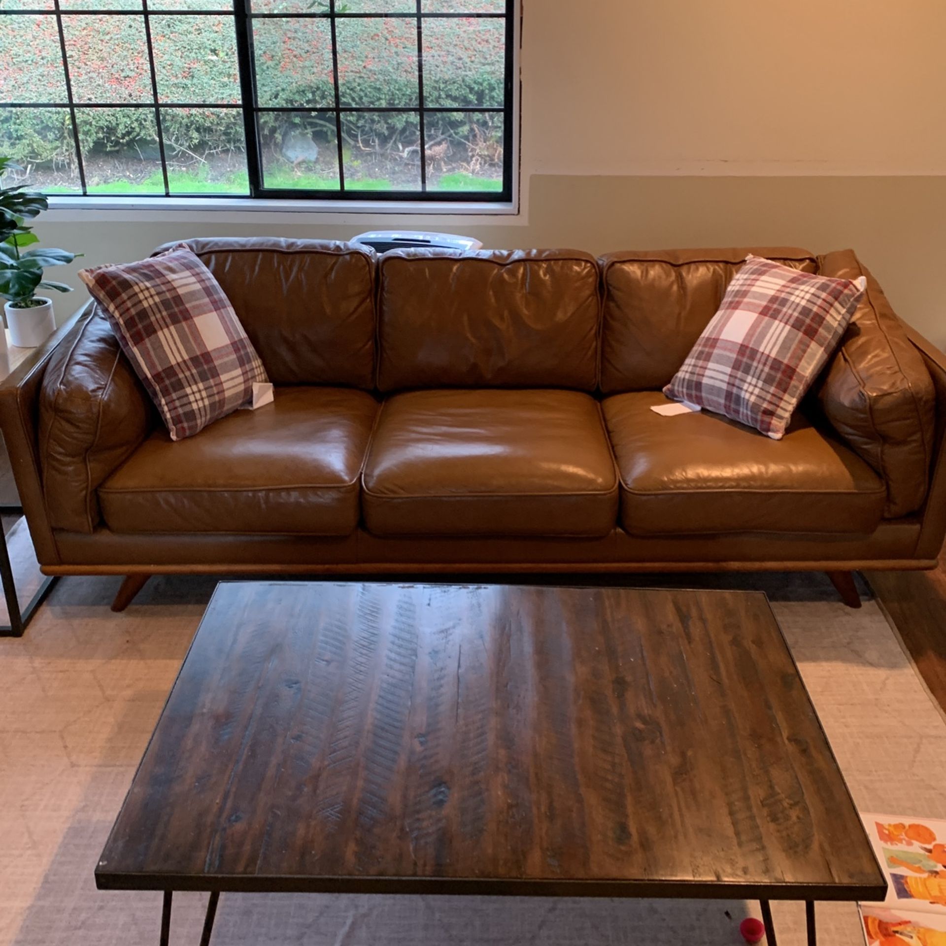 Mid century Modern Article Timber Leather Couch for Sale in Seattle, WA ...