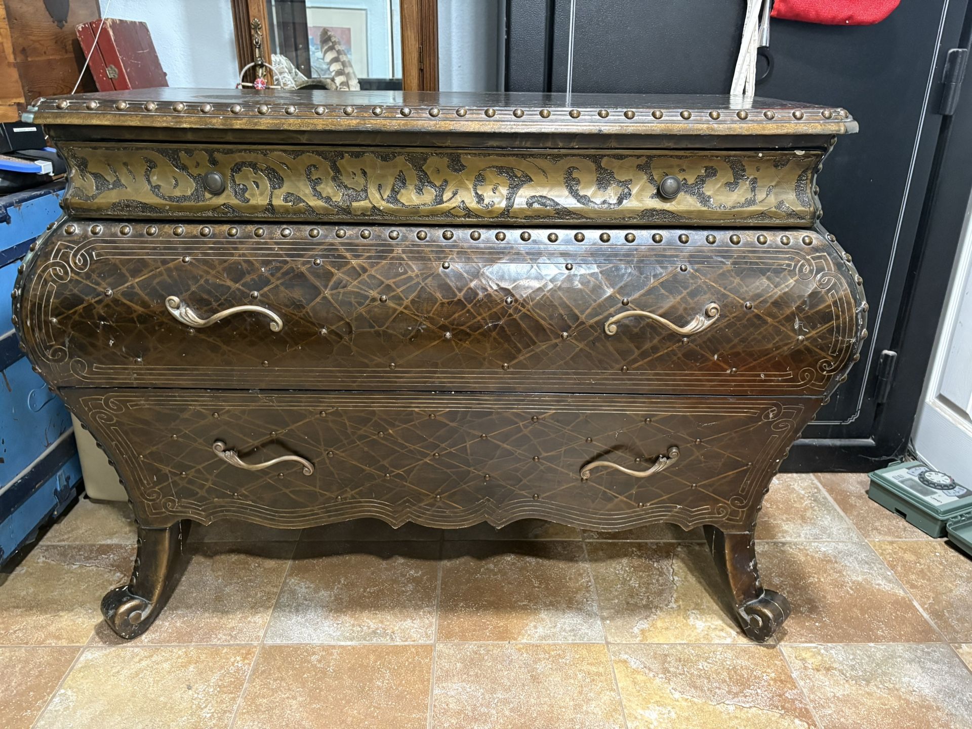 Set Of Three Vintage Bedroom Furniture Bombay Style Dresser And Pair Of ...