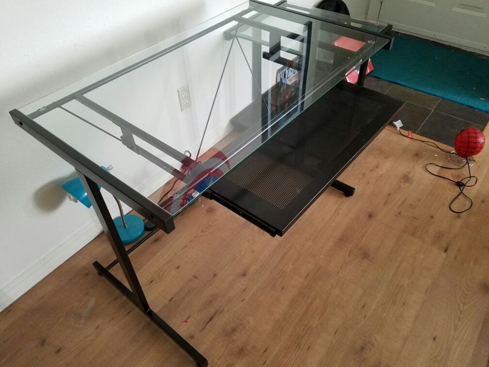 Glass desk and printer stand for Sale in Edmonds, WA - OfferUp