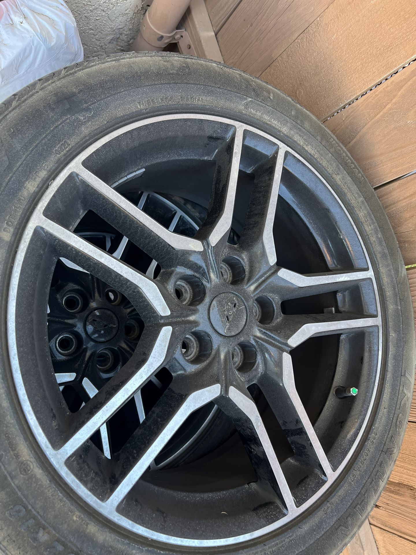 OEM Ford Mustang Rims w/ Tires - 18" Black Machined Wheels 5x114.3 for ...