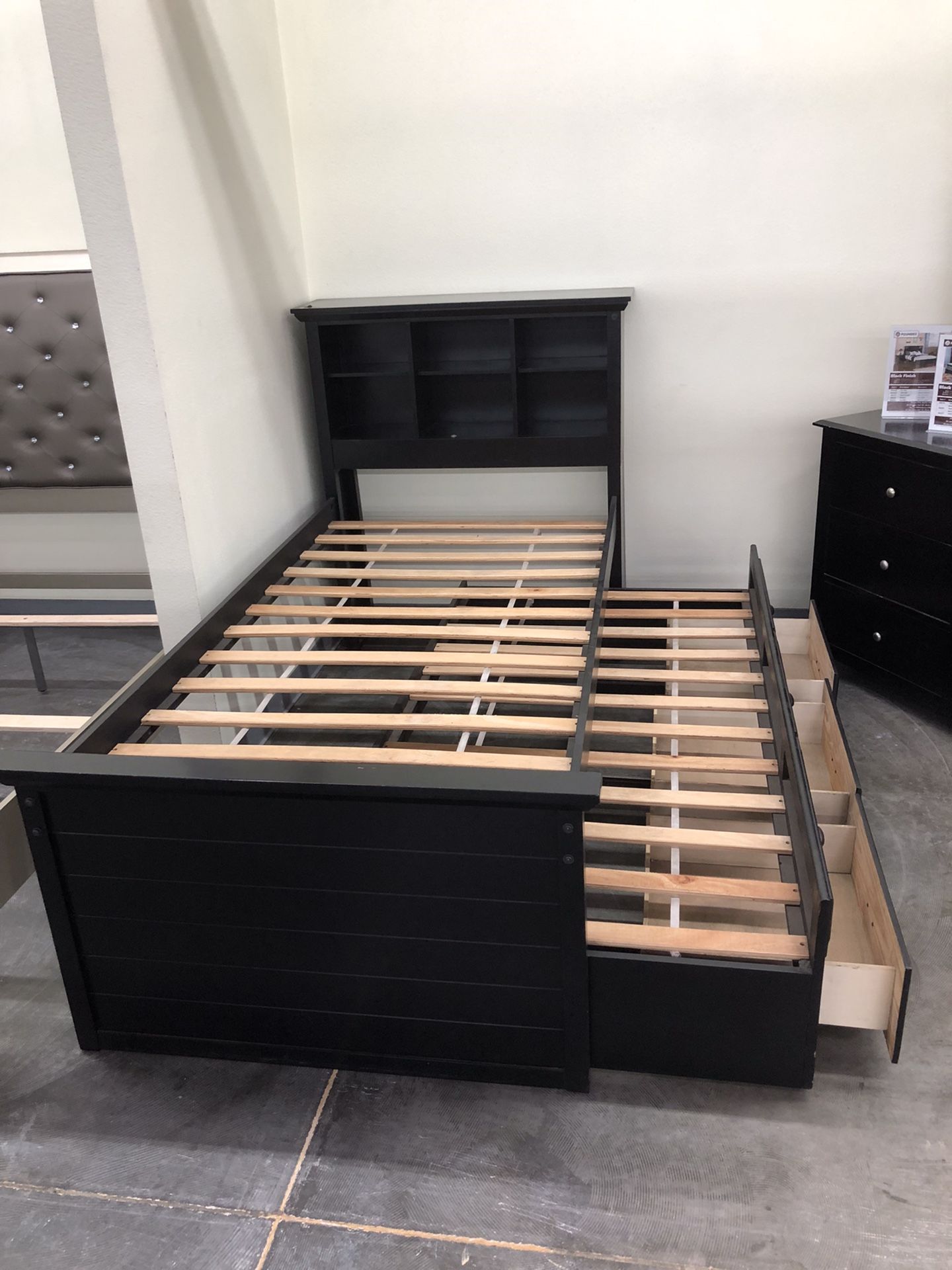 Twin Trundled Bed Frame Solid Wood New In The Box for Sale in Long ...