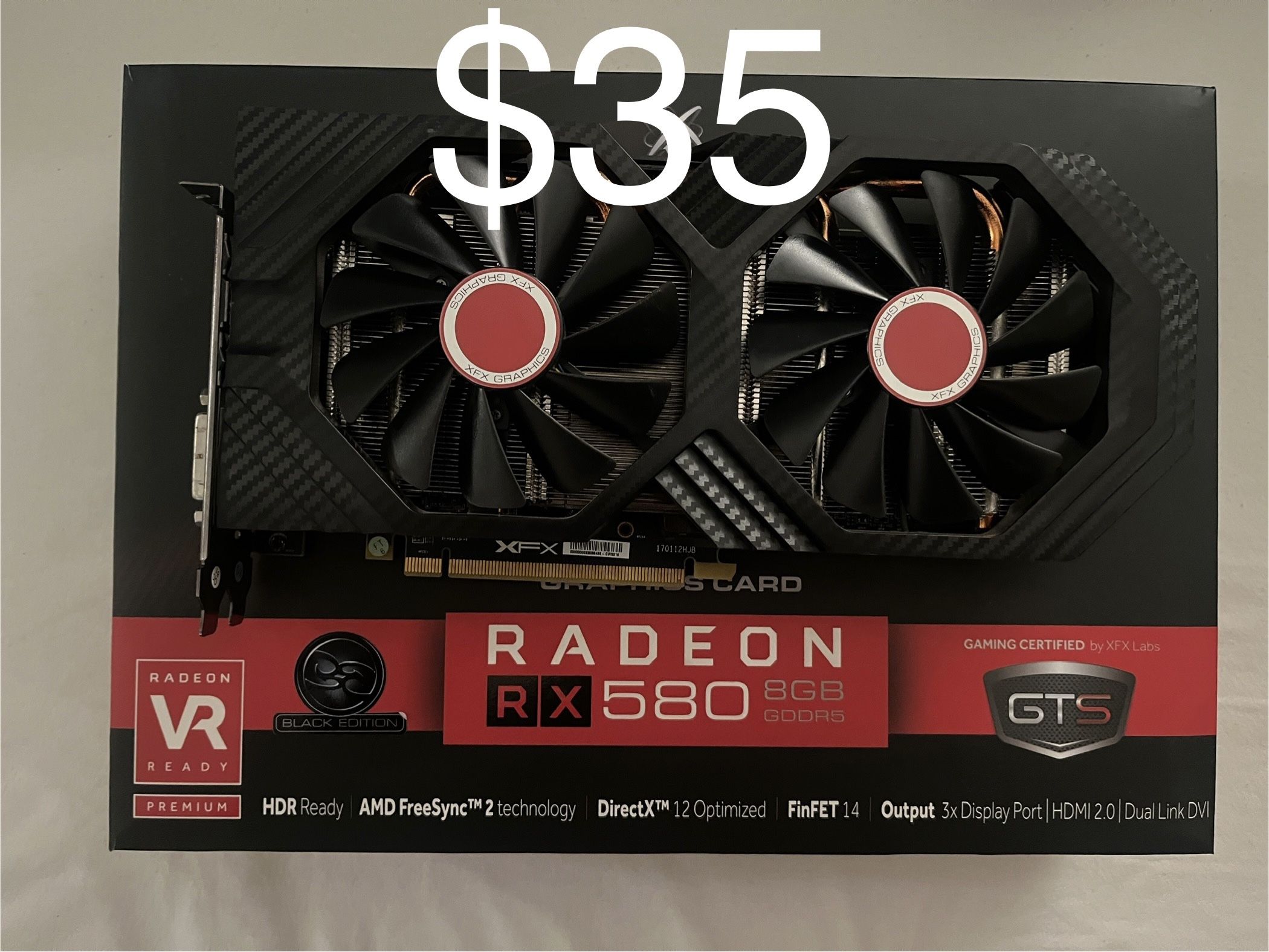XFX Radeon RX 580 GTS Black Edition 1425MHz OC+, 8GB GDDR5, VR Ready ...