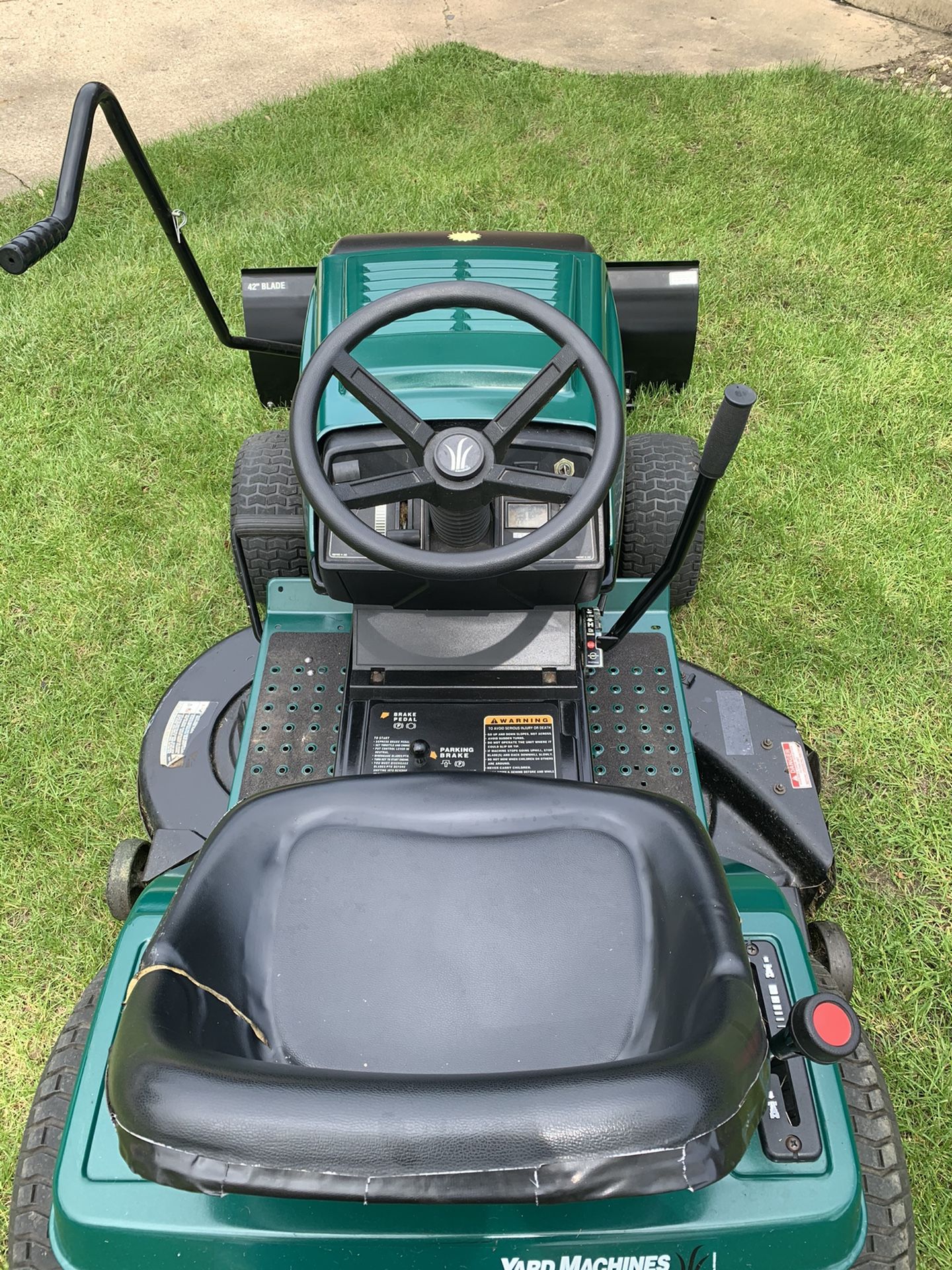42” Yard Machines Riding Lawn Mower With Plow for Sale in Joliet, IL ...
