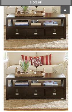 Pottery barn rhys coffee table store