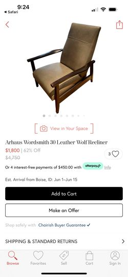 Arhaus wordsmith recliner store