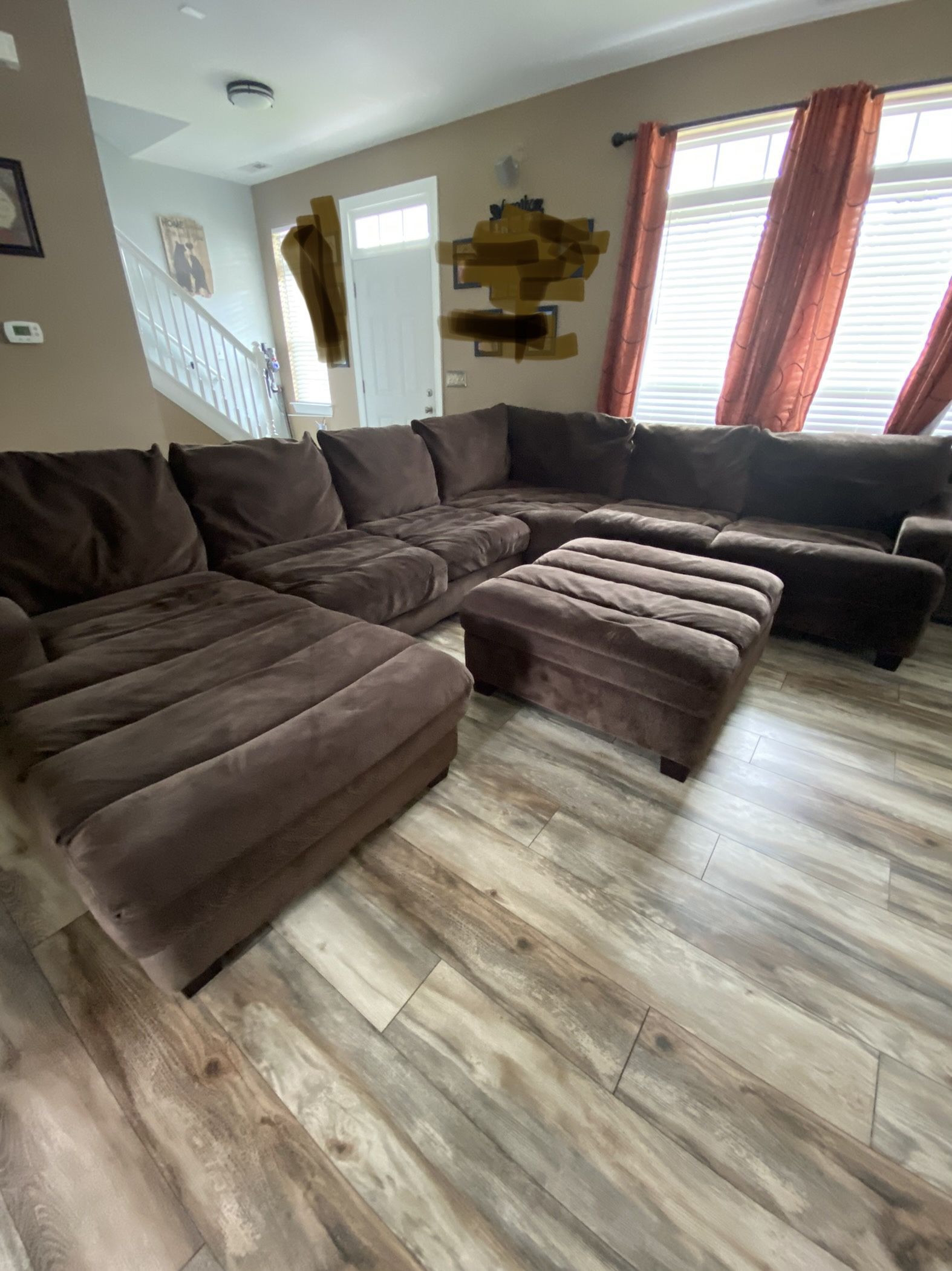 Large Dark Brown Sectional From Furniture Row for Sale in Kannapolis ...