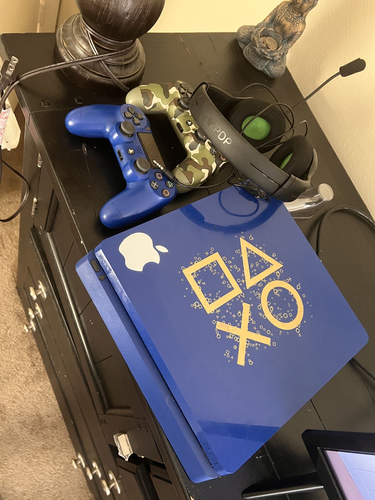 PS4 Blue Limited Edition With 2 Controllers And Head Set for Sale in ...