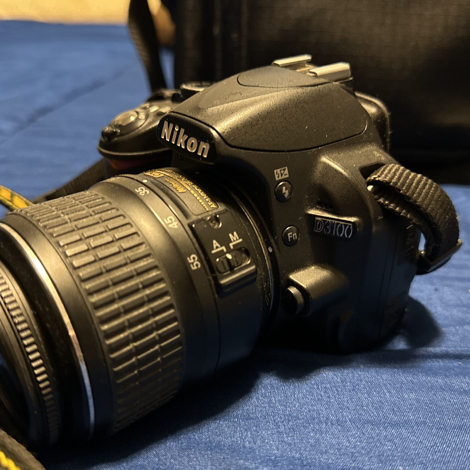 Nikon D3100 DSLR Camera With 2 Lenses, 3 Bat, & Bag for Sale in Coventry, RI - OfferUp