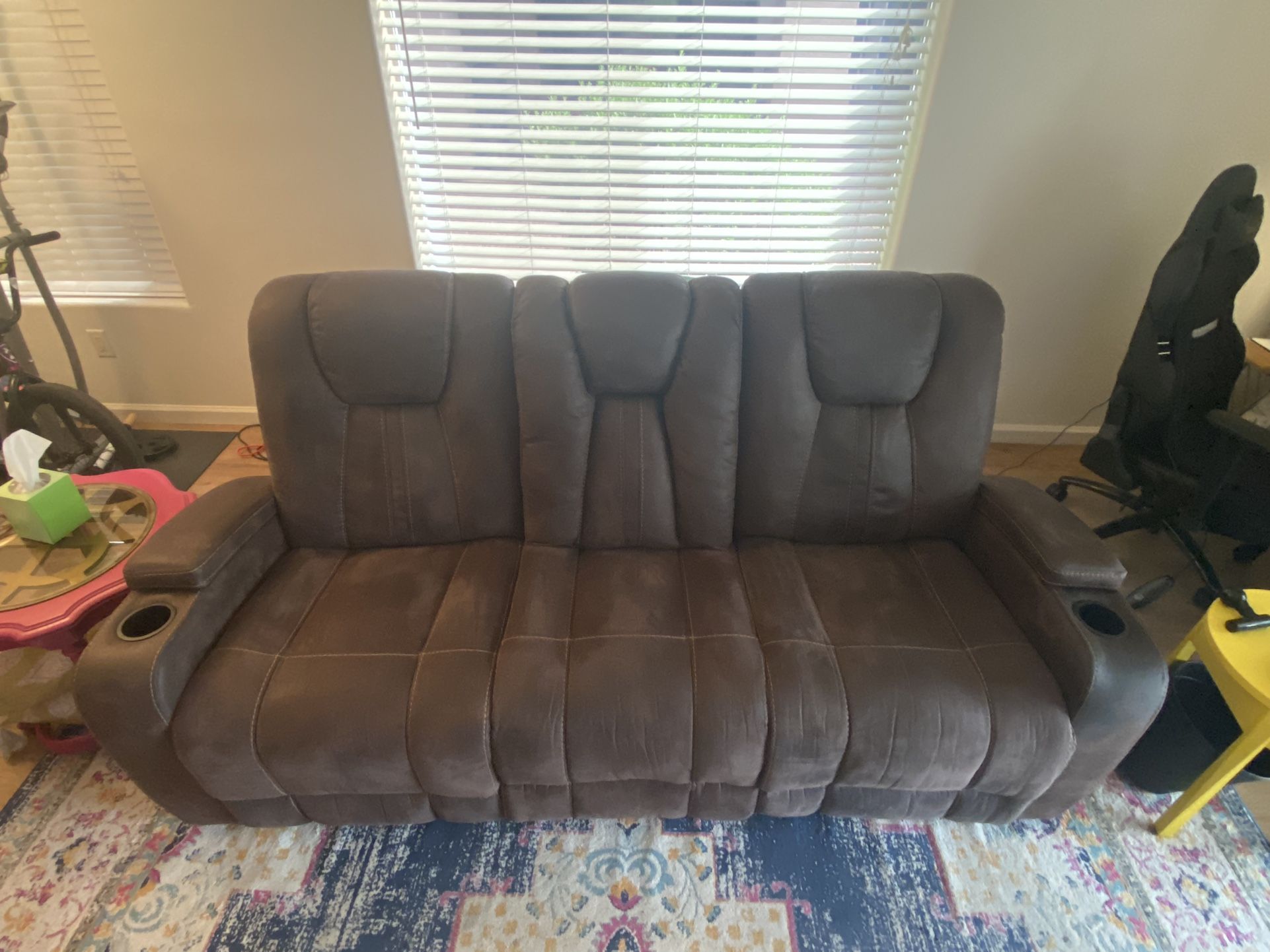 Jamestown Espresso Reclining Couch Sofa – Like New $300! for Sale in ...