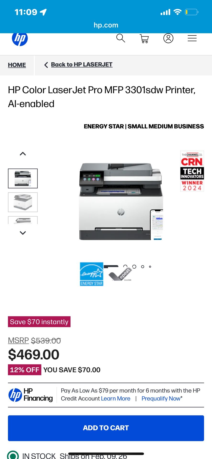 HP Color LaserJet Pro MFP 3301sdw Wireless All-in-One Color Laser ...
