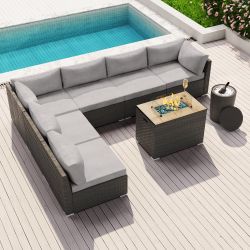 Brand New Outdoor Patio Furniture Set With Fire Pit Table for Sale in Houston TX OfferUp