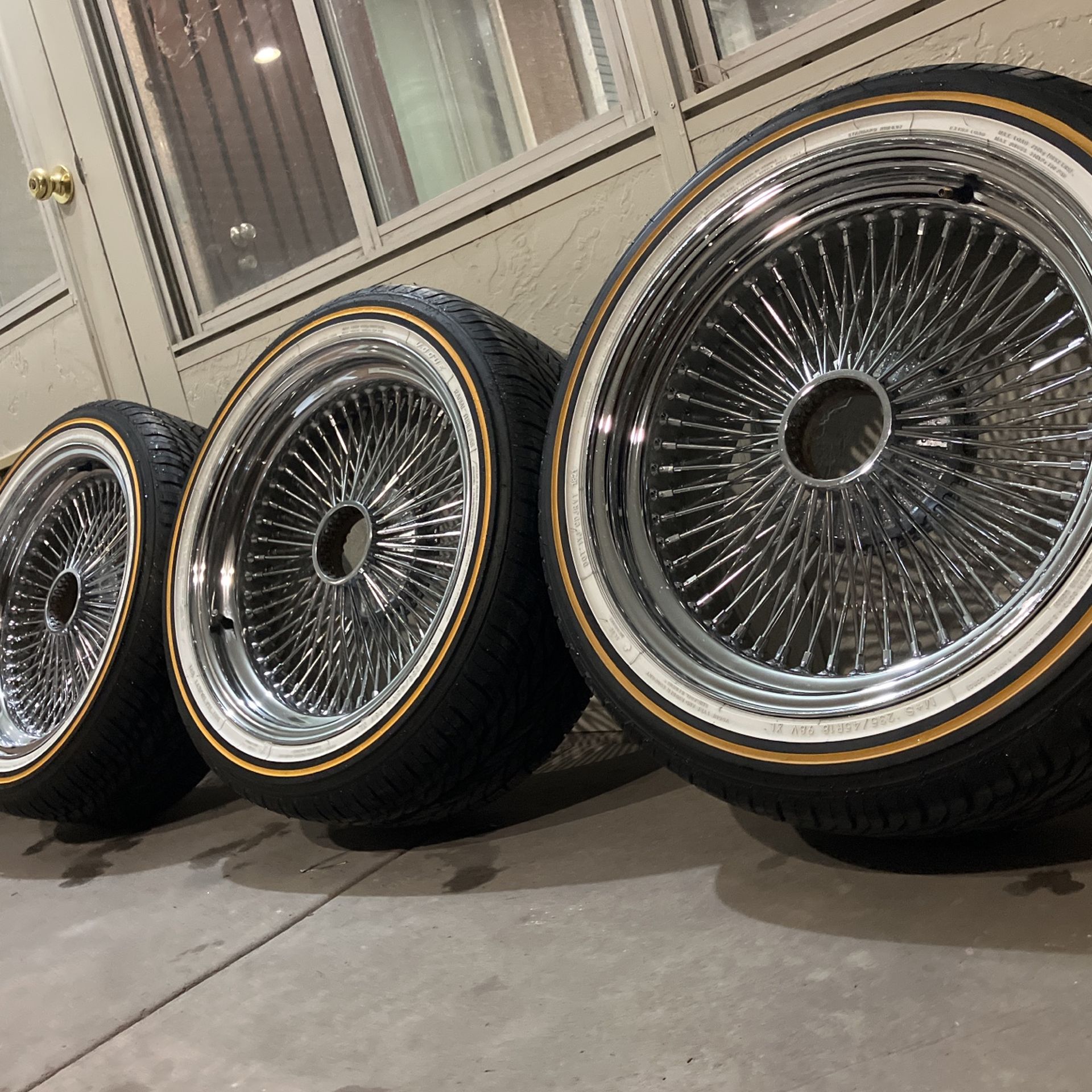 18” Chrome Wire Rims & Vogue Tires for Sale in Torrance, CA - OfferUp