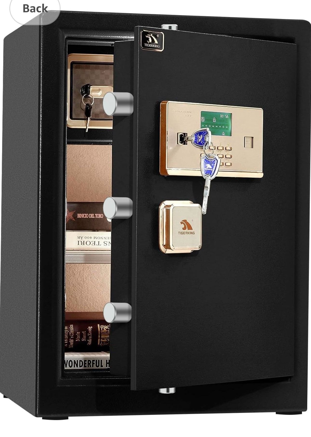TIGERKING Safe Box,Home Safe,Large Security Box with Double Safety Key ...