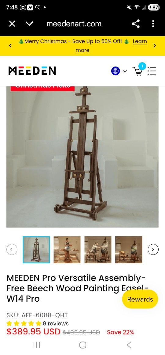 MEEDEN Pro Versatile Assembly-Free Beech Wood Painting Easel- W14 Pro ...