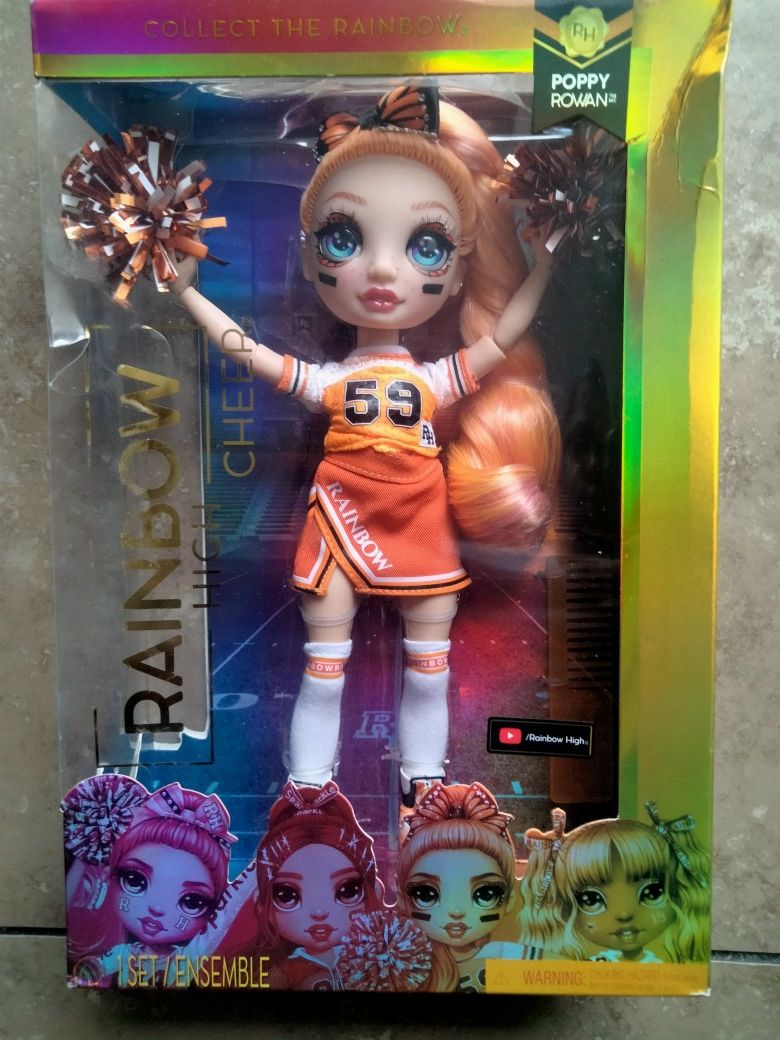 Rainbow High Cheer Poppy Rowan Orange Fashion Doll With Pom Pom's ...