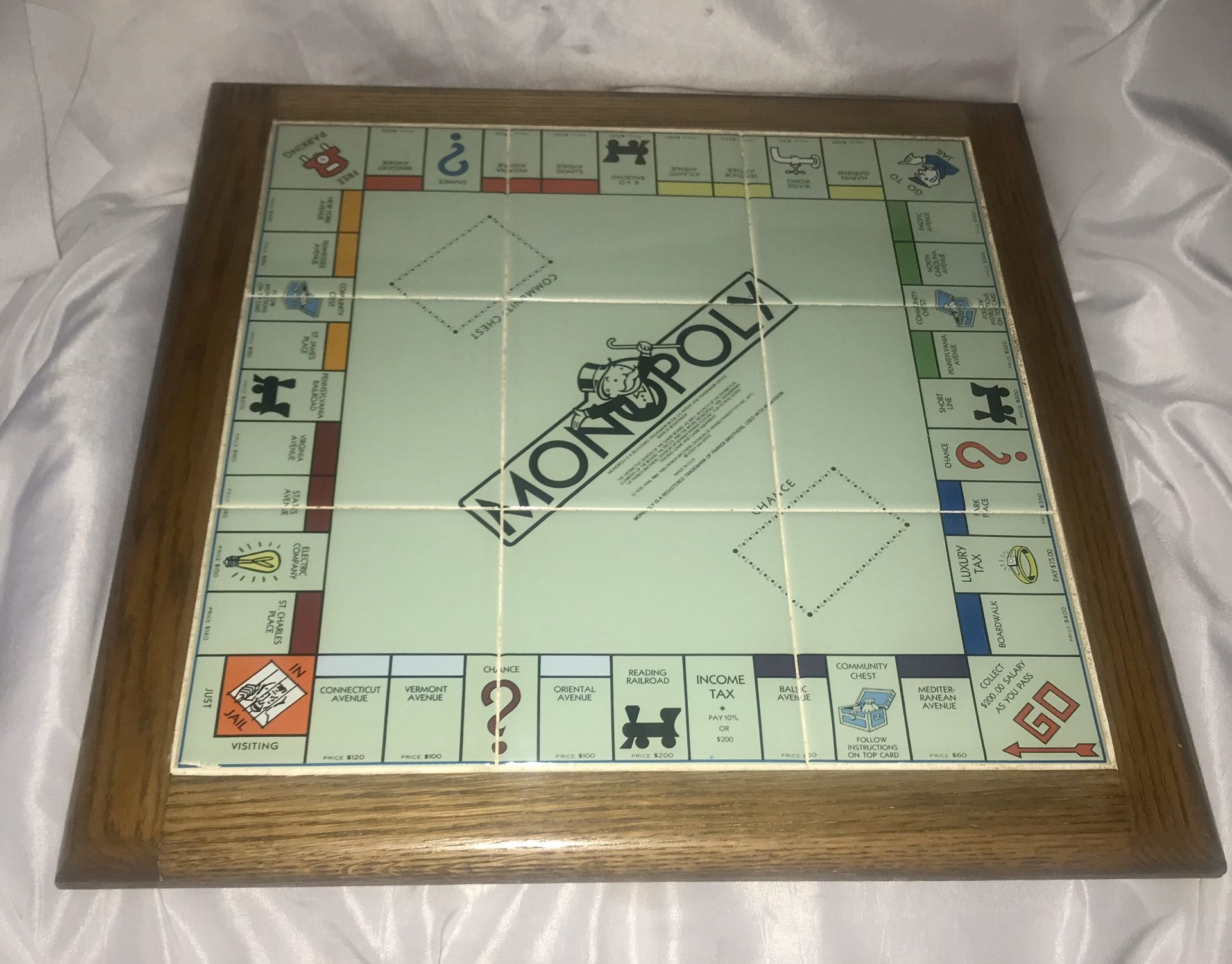 Very Rare limited edition 1985 ceramic tile wooden encased monopoly ...