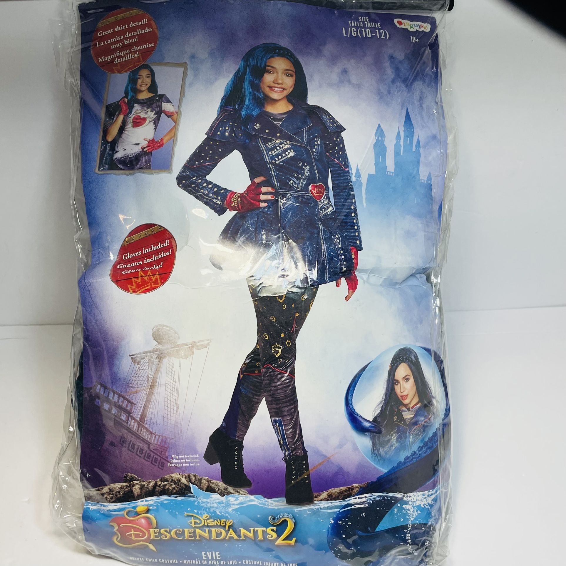 NIP Descendants 2 Evie Halloween Costume Girl Large 10-12 Top Leggings ...