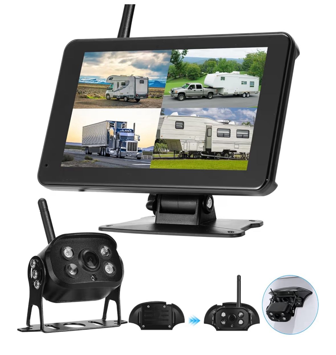 Wirleess Backup Camera - Rv Backup Camera with BSD Alert - Night Vision ...