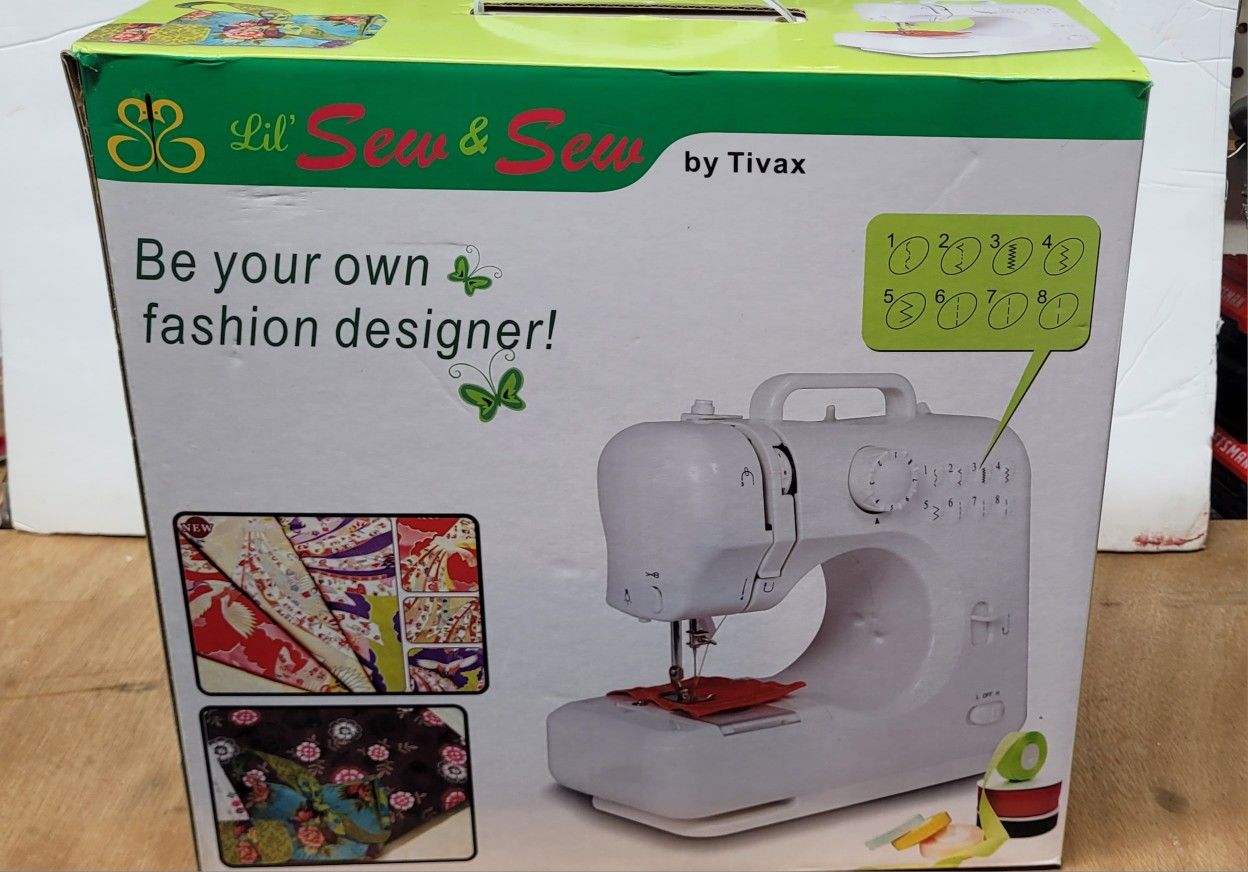 Lil Sew & Sew Michley LSS-505+ Desktop 12-Stitch Sewing Machine, White ...