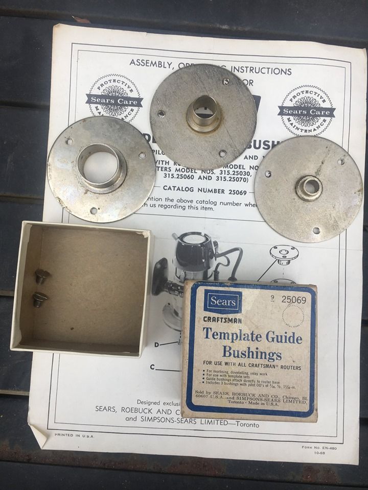 Vintage Sears Craftsman Template Guide Bushings 25069 Craftsman Router ...