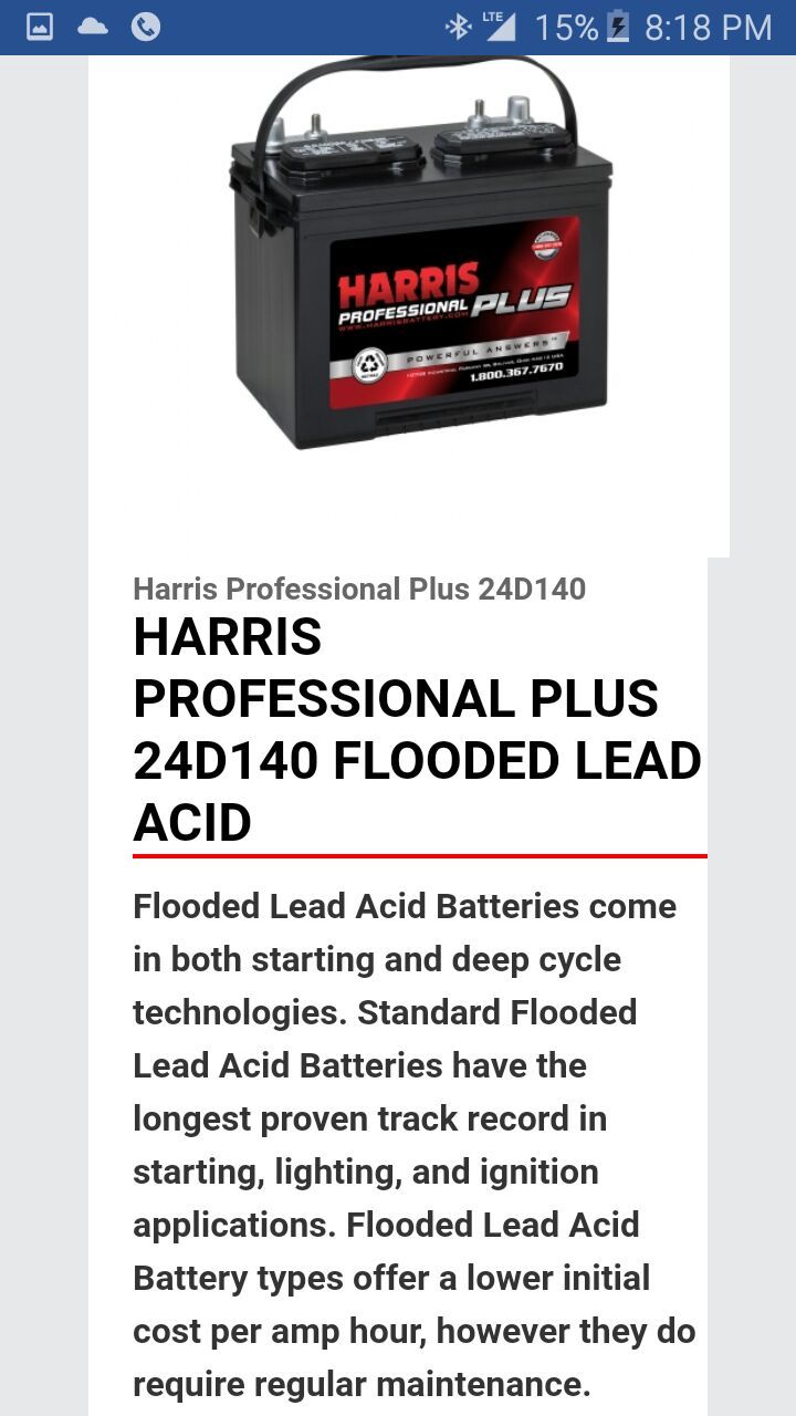HARRIS PROFESSIONAL PLUS - 24D140 - MARINE BATTERY for Sale in Columbus ...