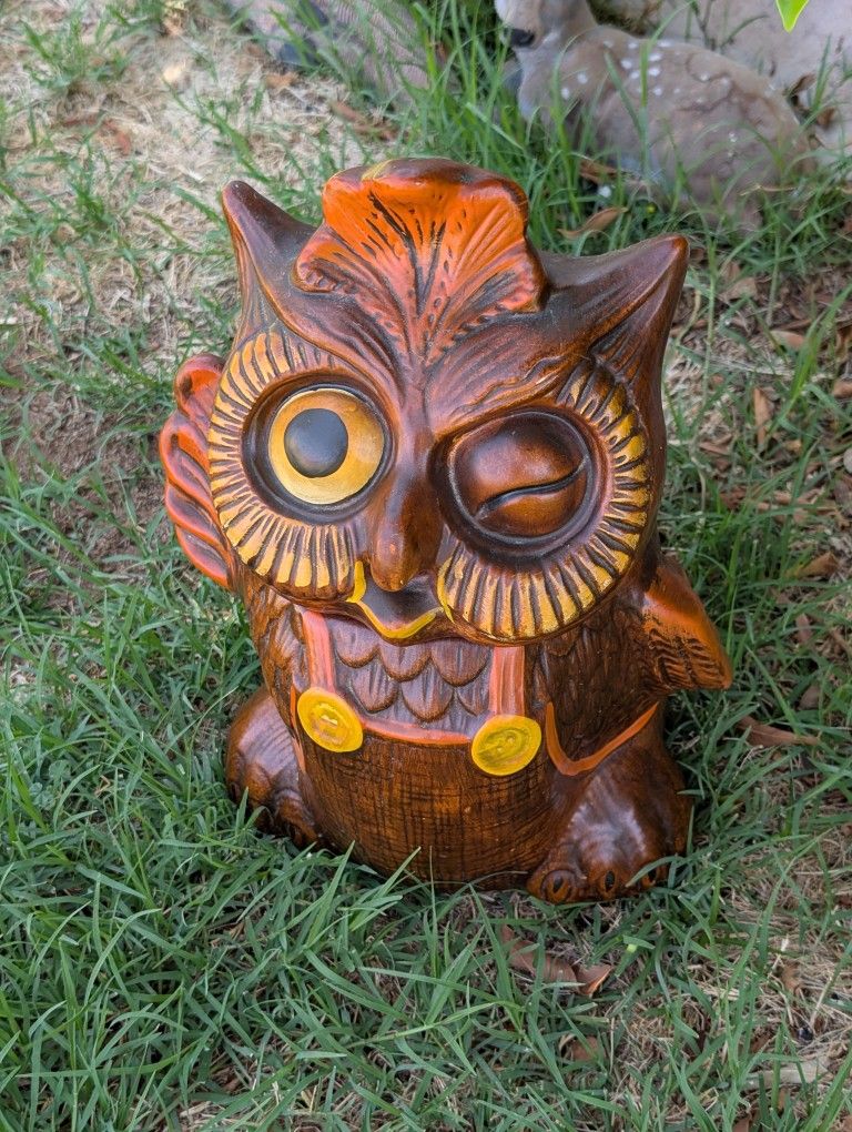 Vintage 1970’s OWL COOKIE JAR – Wise Old Winking Waving Woodsy Owl ...