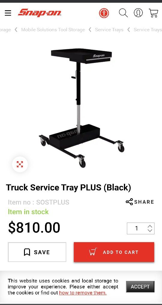 Snap-on Under Hood Cart for Sale in Pearland, TX - OfferUp