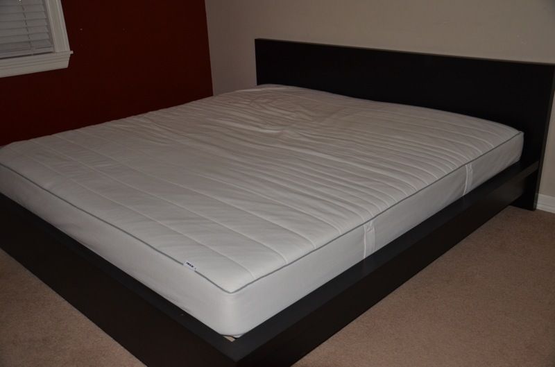 Ikea King Malm bed low frame includes mattress for Sale in Seattle, WA ...