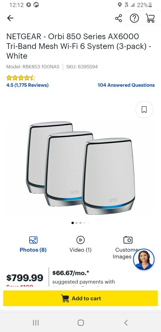 ORBI RBR850 ROUTER &2 SATELLITES for Sale in Chicago, IL - OfferUp