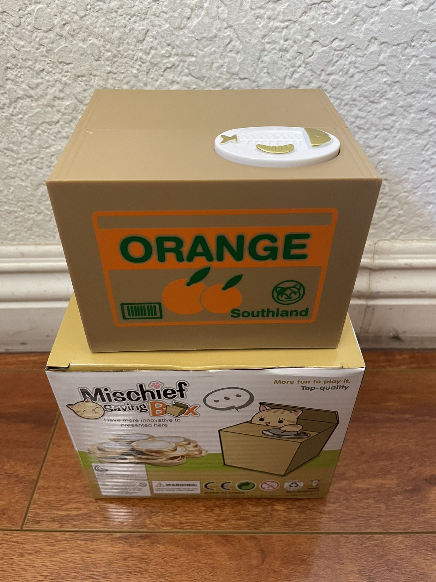 NEW Mischief Saving Box Piggy Bank, Saving Box - Cat, Orange for Sale ...