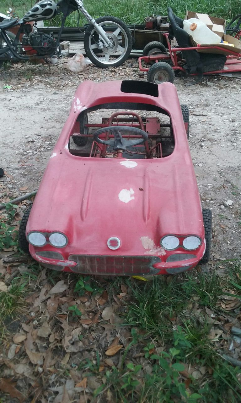 American made manco corvette fiberglass body go kart frame for Sale in ...