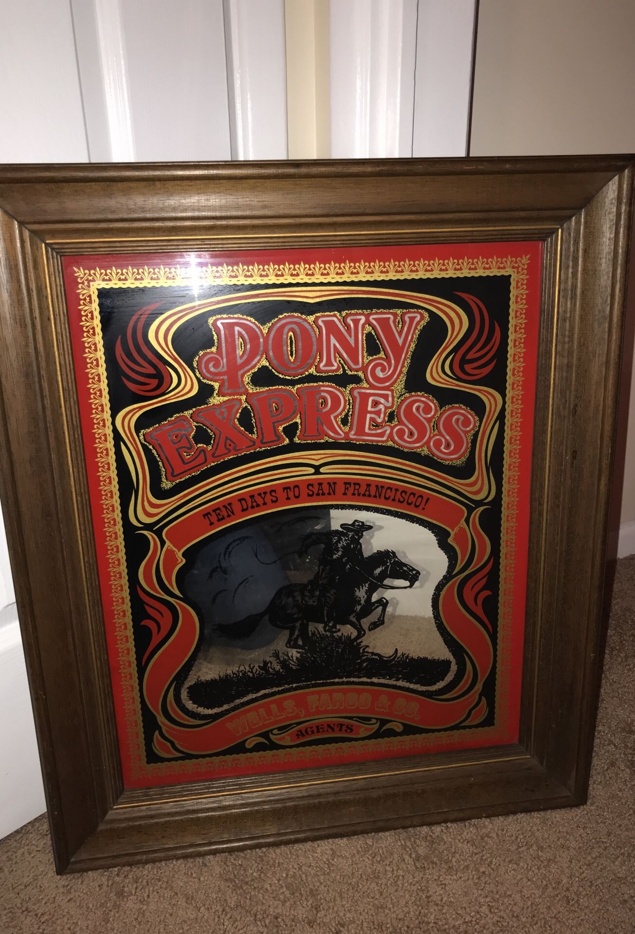 Antique pony express mirror frame for Sale in Phoenix, AZ - OfferUp