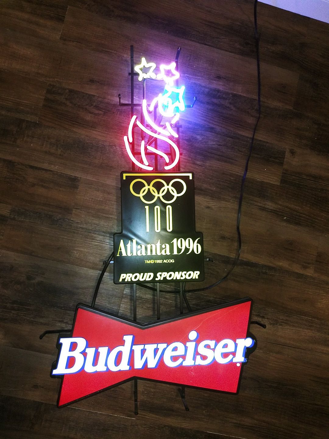 1996 neon Budweiser Atlanta Olympics sign for Sale in Sugar Hill, GA ...