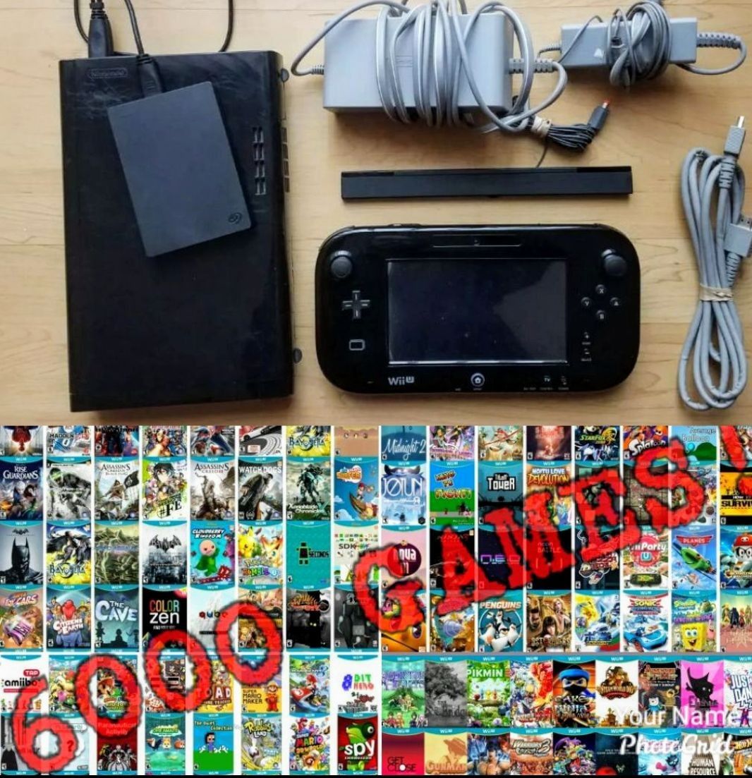 Nintendo Wii U 1TB Console Bundle With Over 6000 GAMES INSTALLED for ...