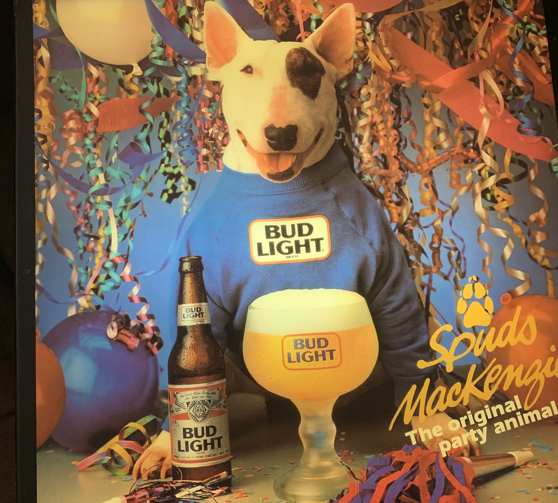 Bud Light Spuds McKenzie Neon Box 1988 for Sale in Tucson, AZ - OfferUp