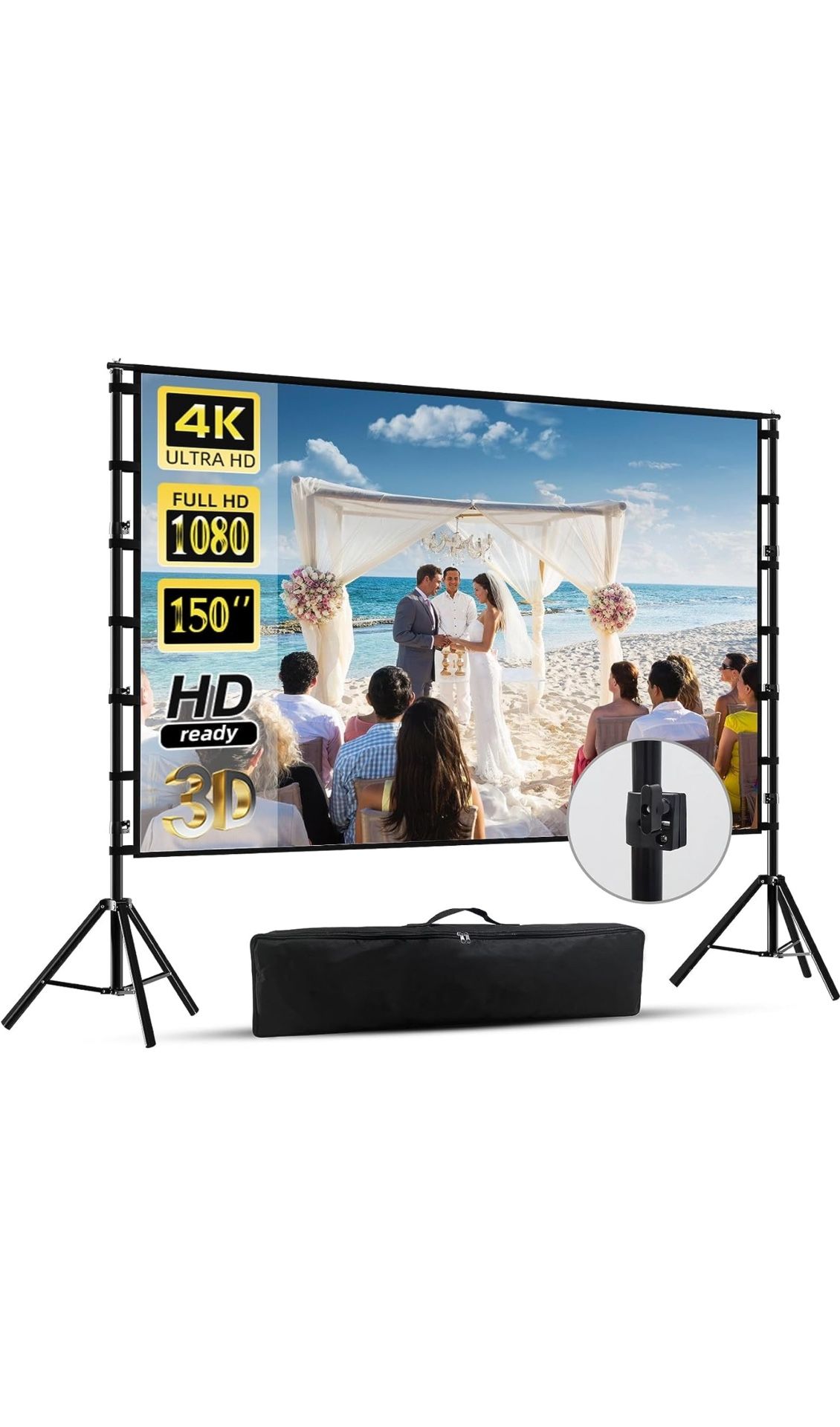 150” inch Projector Screen w/ Stands, HUANYINGBJB Outside Projection ...