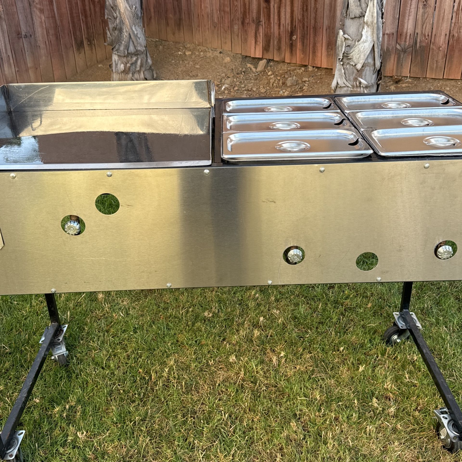 Taco Cart 24" Griddle + 6 Steamer 1/3 Trays Outdoor Propane Cooking ...